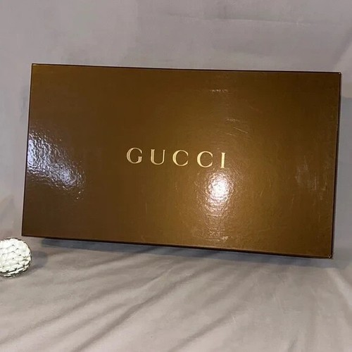 Gucci Women's Brown Gold Large Gift Box GUC Purse Bag Shoes Storage ...