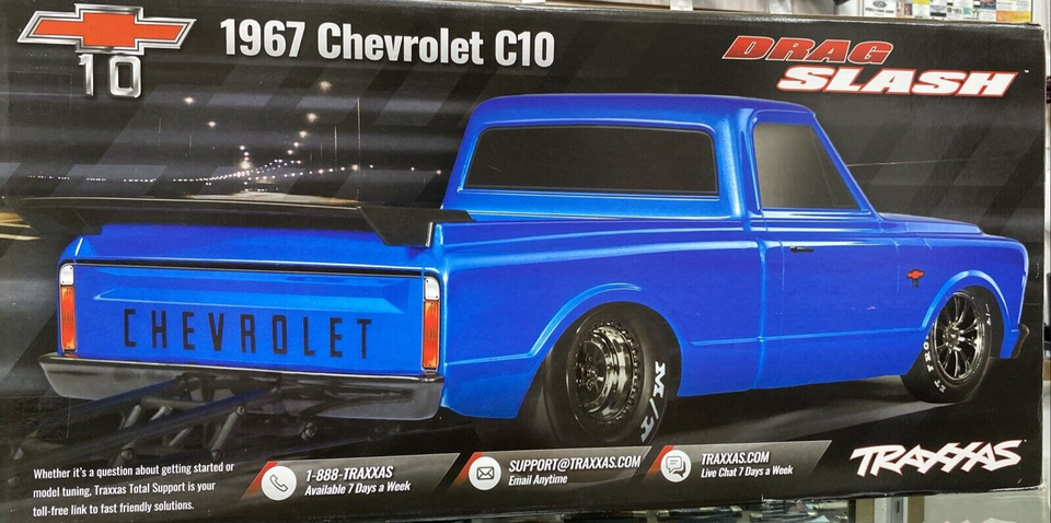 Traxxas Drag Slash 1/10 2WD RTR Truck w/1967 Chevrolet C10 Body Lime ...