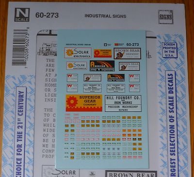 Microscale Decal N #60-273 Industrial Signs (Decal Sheet) N Scale | eBay
