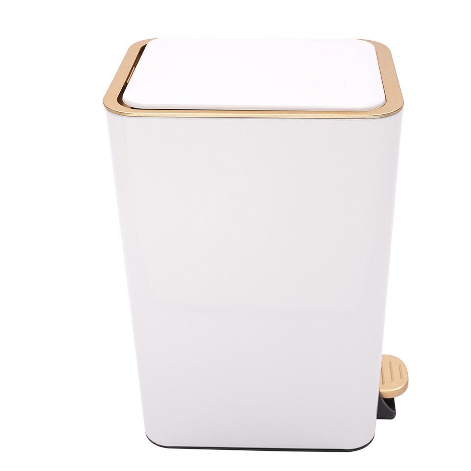 Carbon Steel Step Trash Bin 12L Step On Kitchen Garbage Bin Foot Pedal ...
