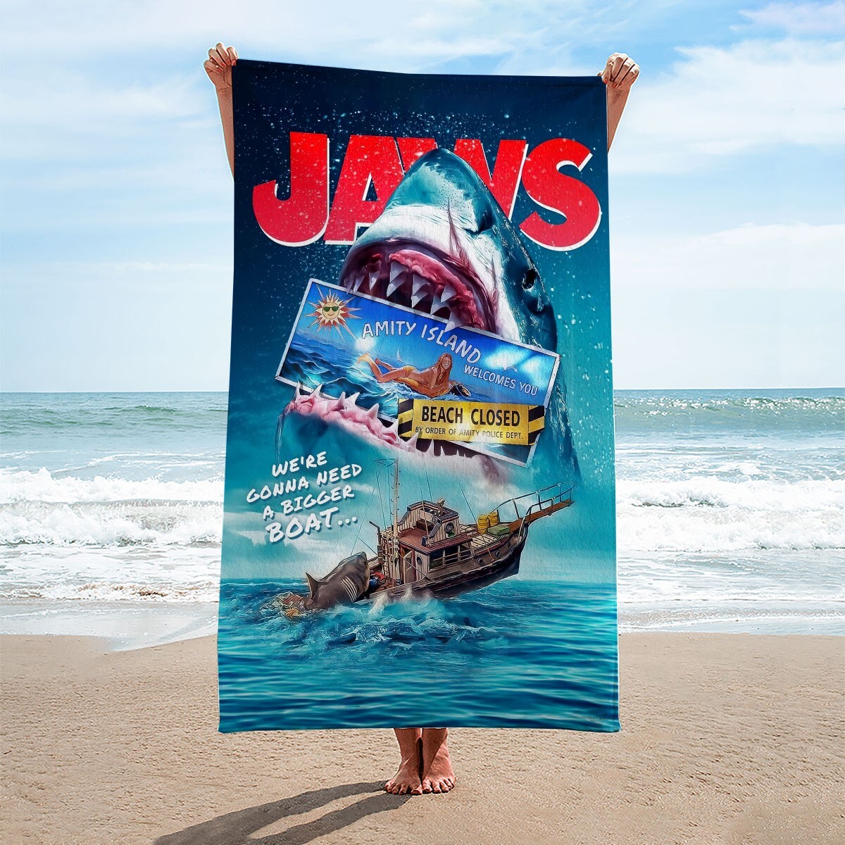 Jaws Rectangle Beach Towel size 35.4x59 inches | eBay