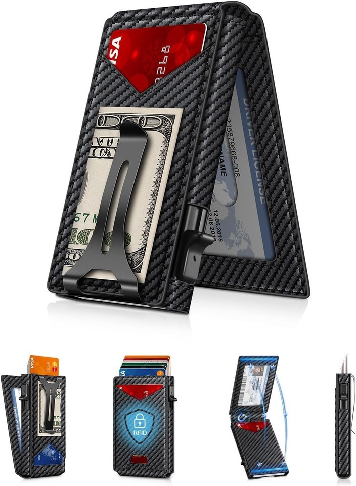 Billetera De Metal Para Hombre Con Clip Dinero Tarjetero Cartera De ...