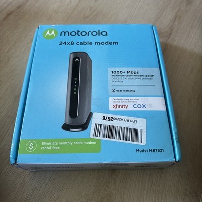 Motorola MB7621 Cable Modem Docsis 3.0 1000+ Mbps Xfinity Cox 24x8 Nib ...