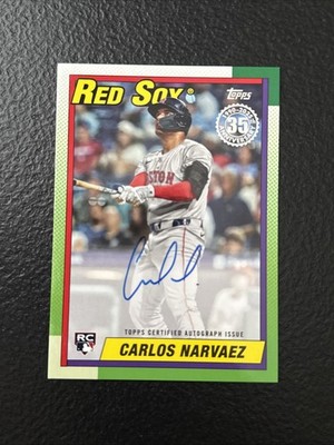 Carlos Narvaez 2025 Topps ‘90 Topps 35th Anniv Rookie RC Auto Boston ...