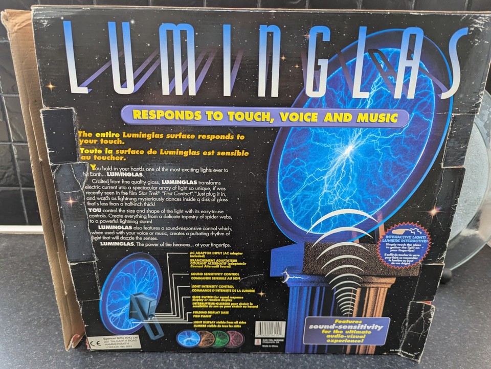 16" Luminglas Voice, Music, Touch Interactive 1990s Plasma Plate/Disc ...