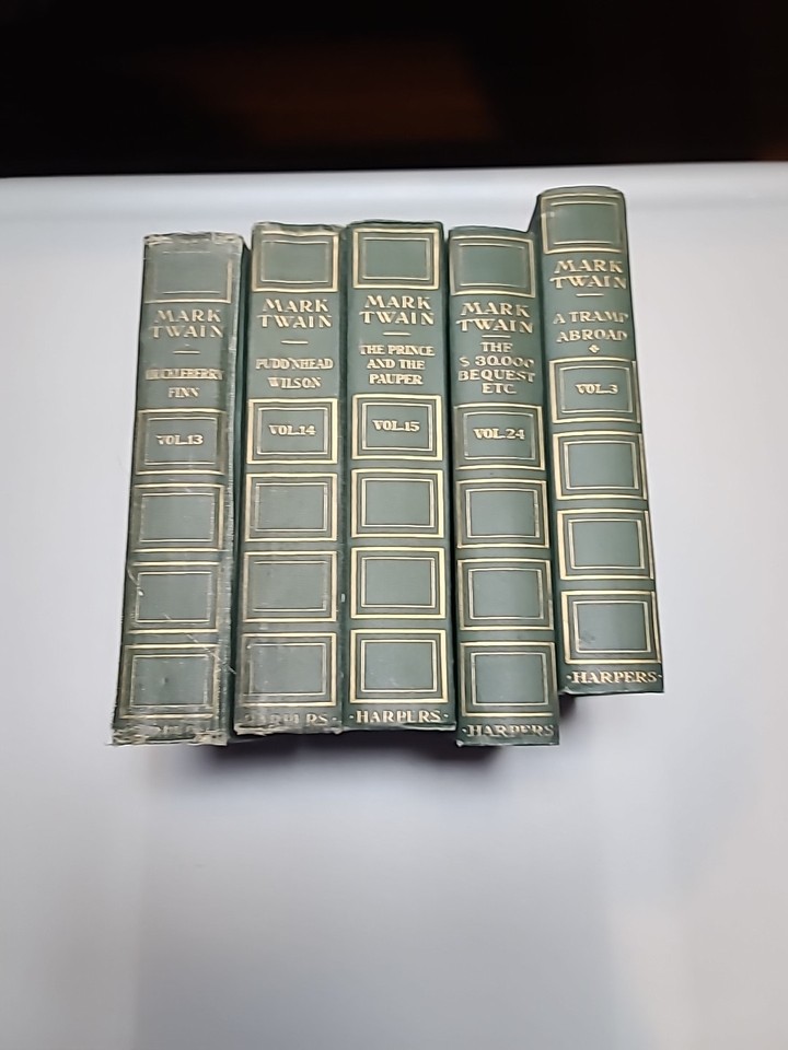 Mark Twain Author's National Edition 25 Volume Antique Book Set Harper ...