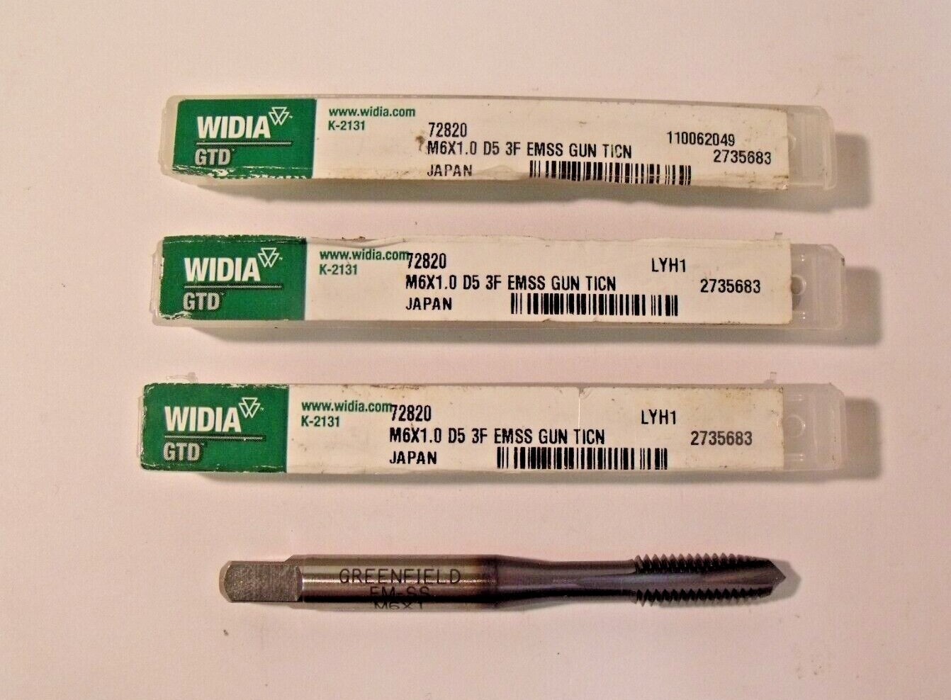 (3) NIB Widia 72820 M6 x 1.0 Spiral Point Plug Chamfer Gun Taps: 3FL ...