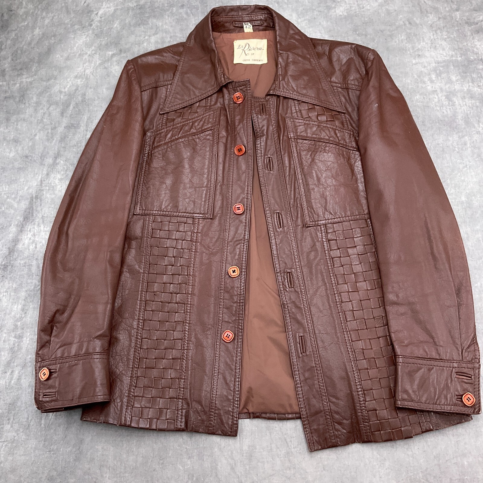 De Rivera Cross Currents Jacket Men 42 Brown Leather … - Gem