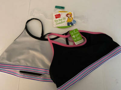 Hanes Girls Sports Bras Thin Razorback Straps Size M Set 2 NWT Pink ...