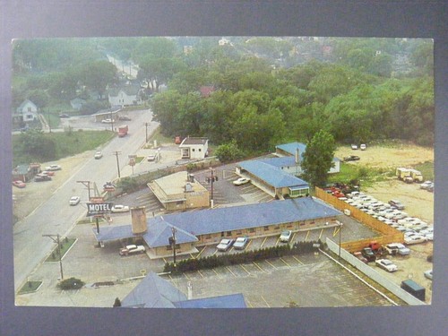 Elgin Illinois Colonial Lodge Motel Aerial View Vtg Color Chrome ...