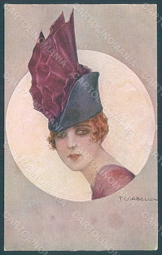 Artist Signed Corbella Glamour Fashion Heat Lady serie 842-6 postcard ...