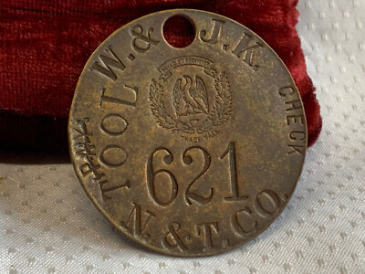 Vtg W & J.K. Tool Chit Employee Check Coin Token #621 N&T Co. Pendant ...