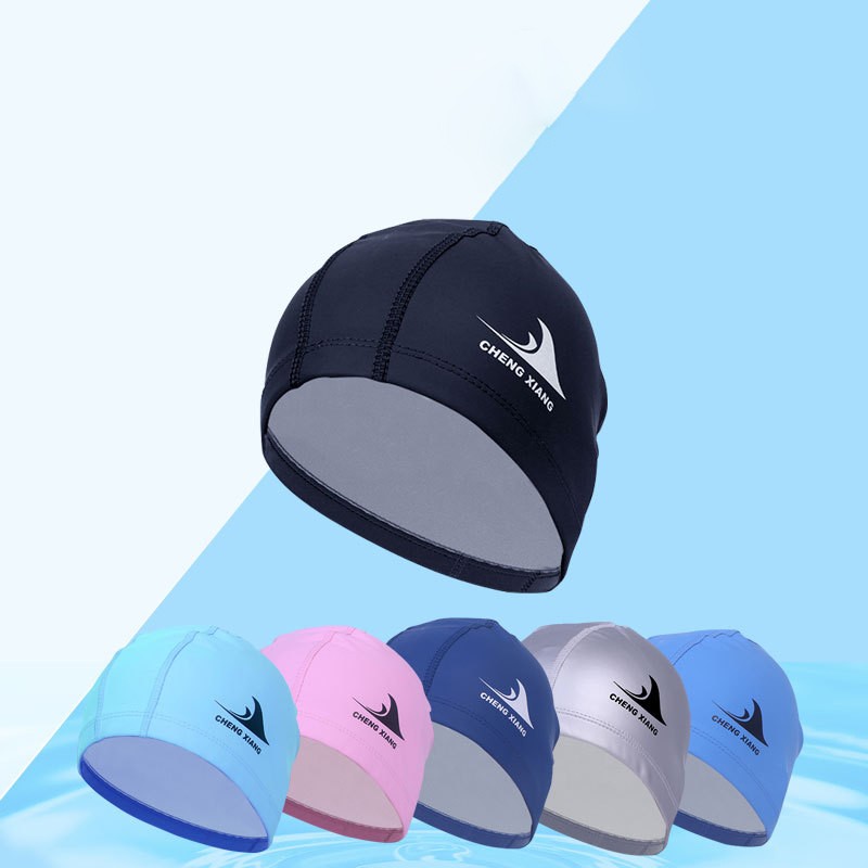 Waterproof Fabric Protect Ears Swim Pool Hat High Elasticity Swimming ...