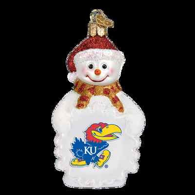 OLD WORLD CHRISTMAS KANSAS JAYHAWKS SNOWMAN GLASS ORNAMENT 4 1/2'' | eBay