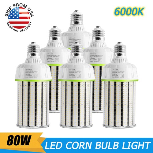 6 Pack UL E39 Mogul Base 80W 6000K LED Corn Light Bulb Commercial Warehouse Lamp | eBay