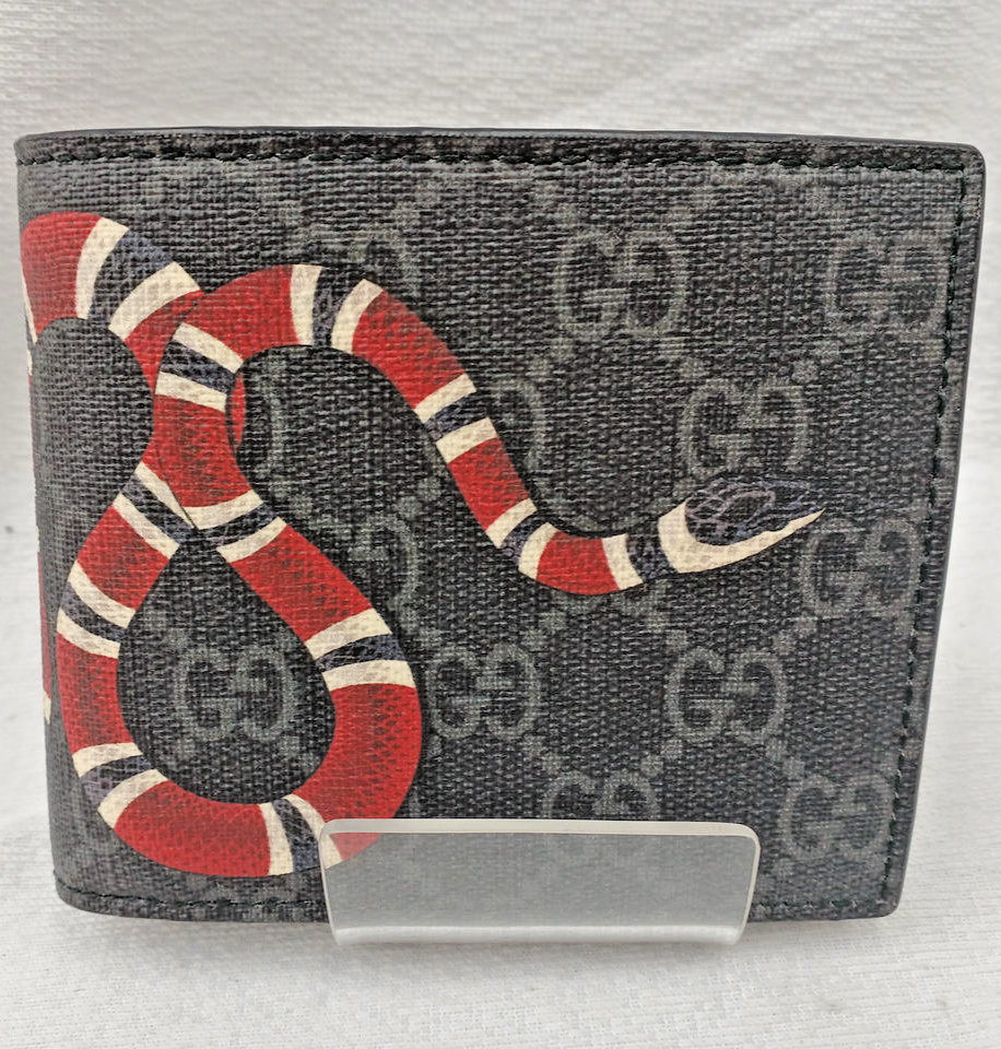 GUCCI GG Supreme Kingsnake Bifold Wallet Canvas Leath… - Gem