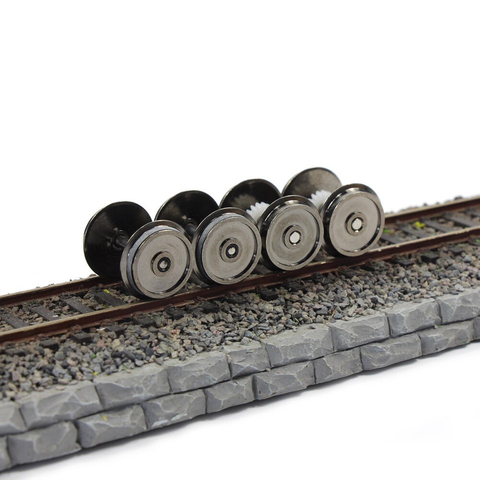 2 Pairs HO Scale 1:87 48" Metal DC Wheels Model Trains DC Wheels HP0287 ...