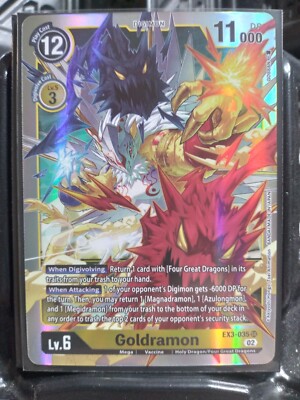 YELLOW Goldramon EX3-035 Digimon TCG Draconic Roar SHINY | eBay