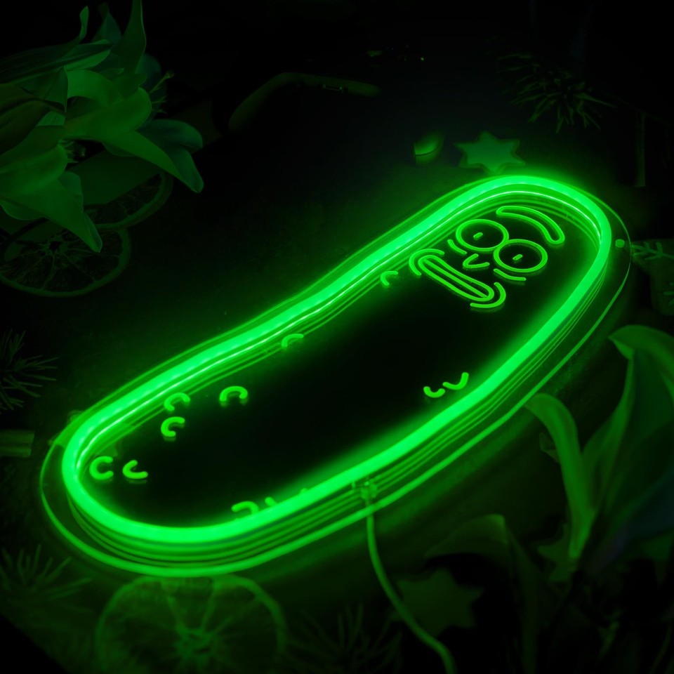 Cartoon Pickle LED neon Sign for Wall Decoration, Anime neon Light Sign ...