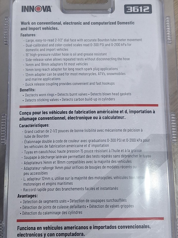 NEW INNOVA 3612 COMPRESSION TESTER QUICK CONNECT | eBay