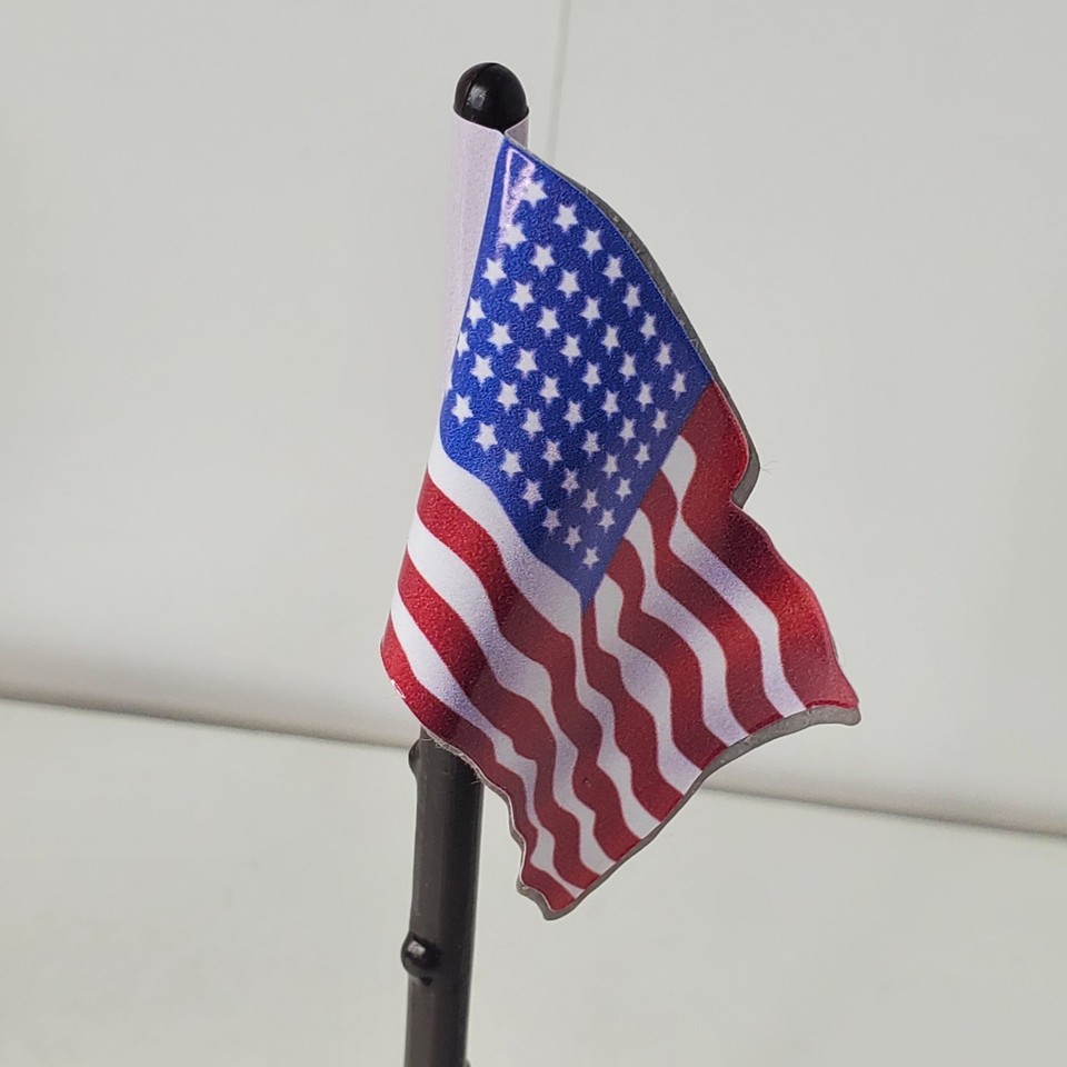 Marx 48 Star American Flag And British Union Jack Plastic Pole Set ...