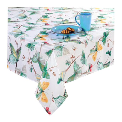 Butterfly Kimana Tablecloth 60 x 84 OVAL Spring Summer Fabric Benson ...