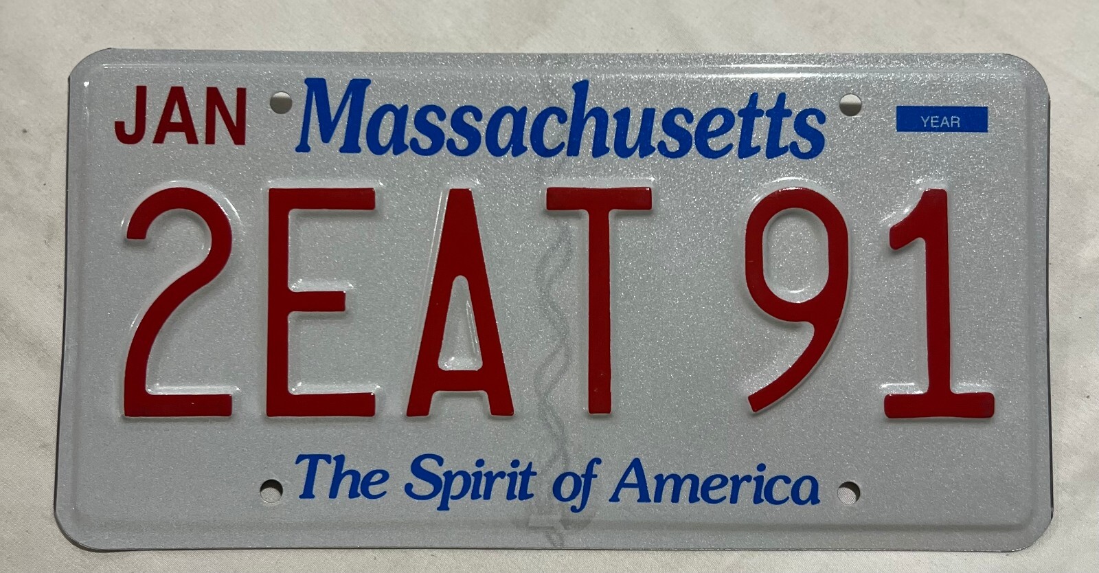 LICENSE PLATE MASSACHUSETTS 2 EAT 91 | eBay