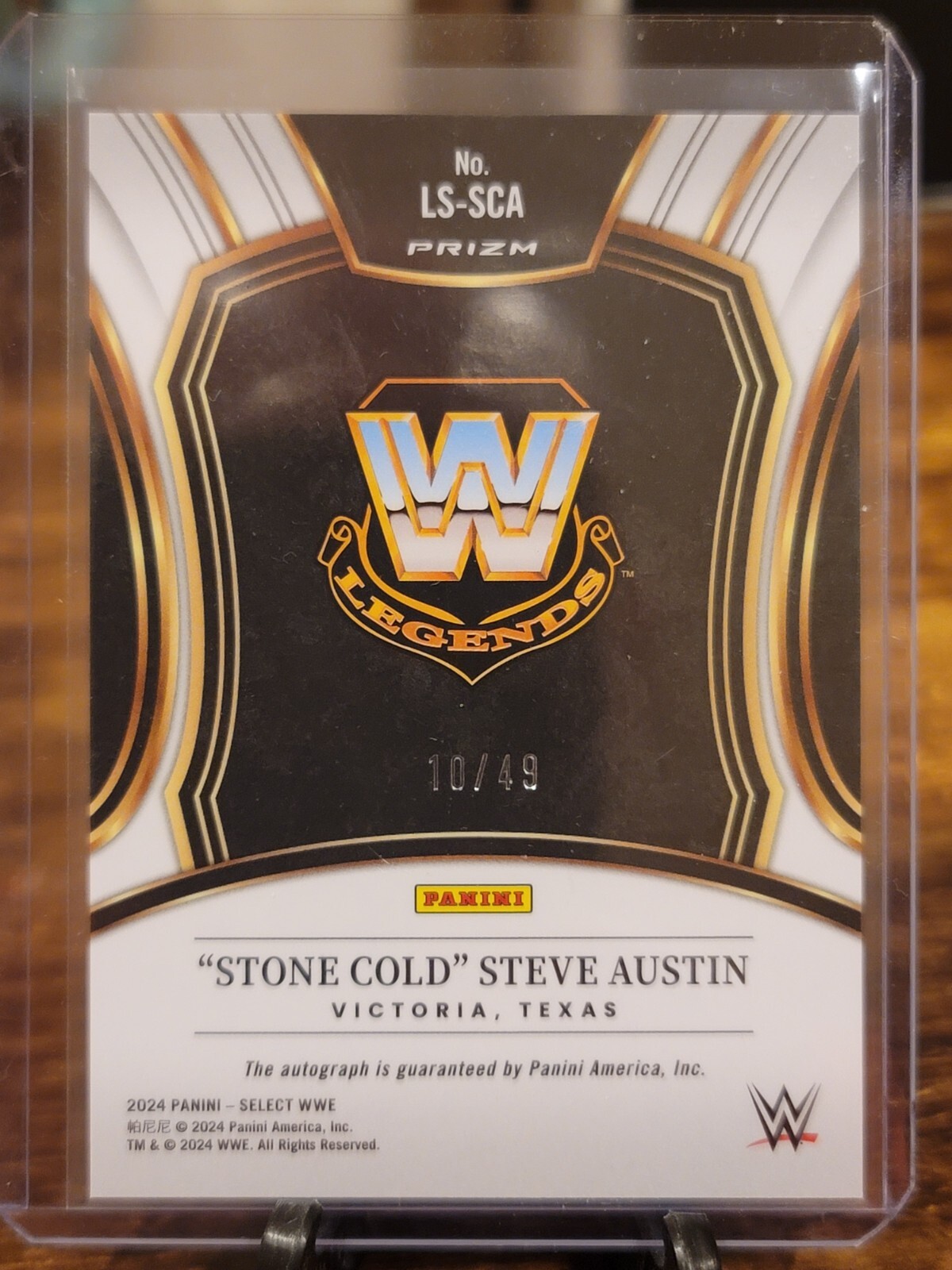 2024 WWE Select Stone Cold Steve Austin Legendary Signatures Blue Prizm ...