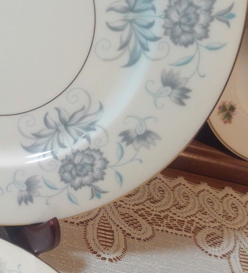 MCM Vintage Turquoise n Gray Castleton China “Caprice” Dinner Plate. | eBay
