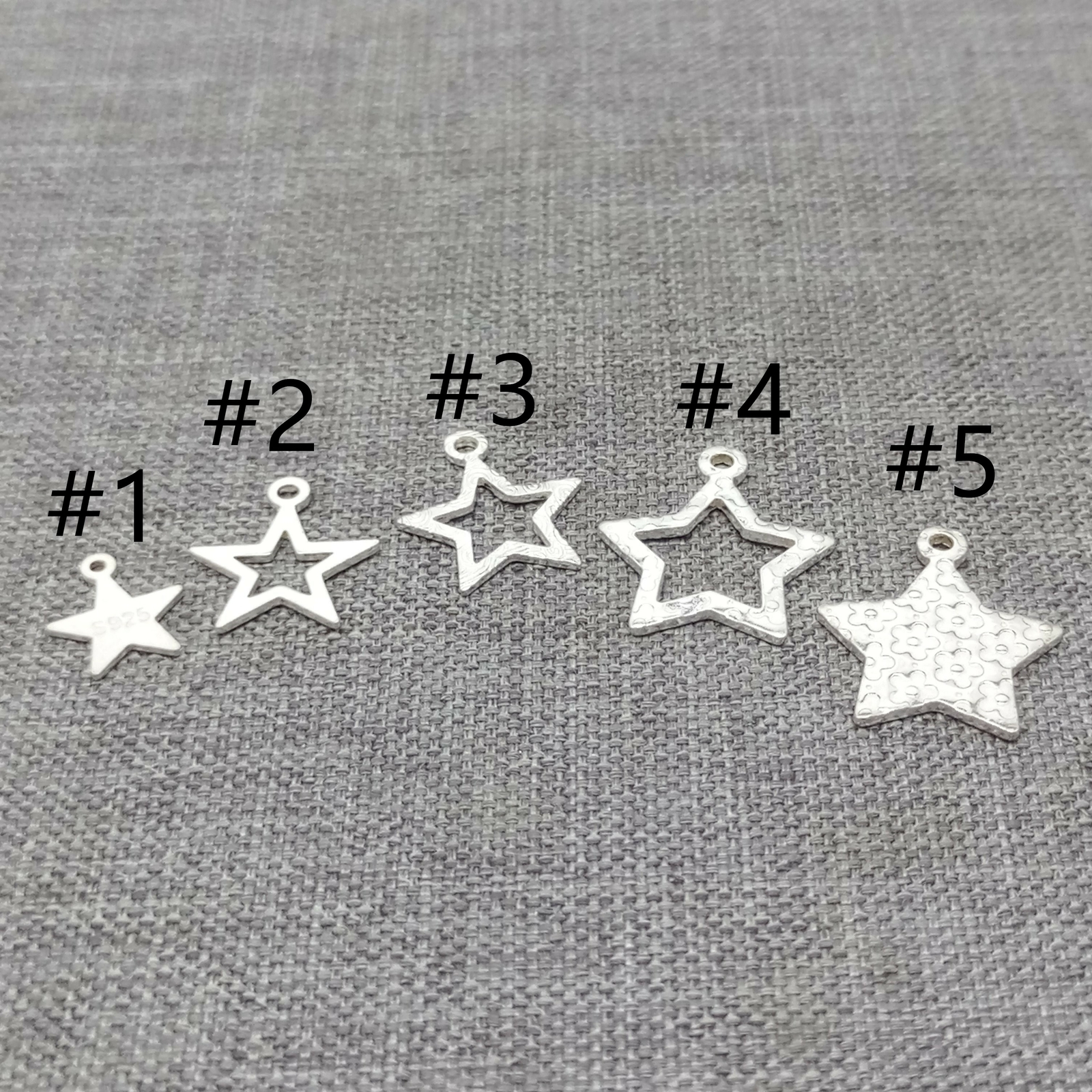 20pcs of 925 Sterling Silver Small Pentagram Star Tag Charms | eBay