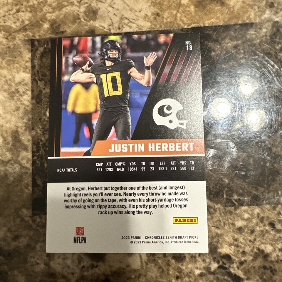 Justin Herbert Zenith Card | eBay