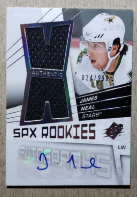 2008-09 SPx James Neal Auto Jersey RC /999 Dallas Stars Autograph ...
