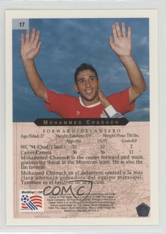 1994 Upper Deck World Cup Minute Maid Mohammed Chaouch #17 | eBay