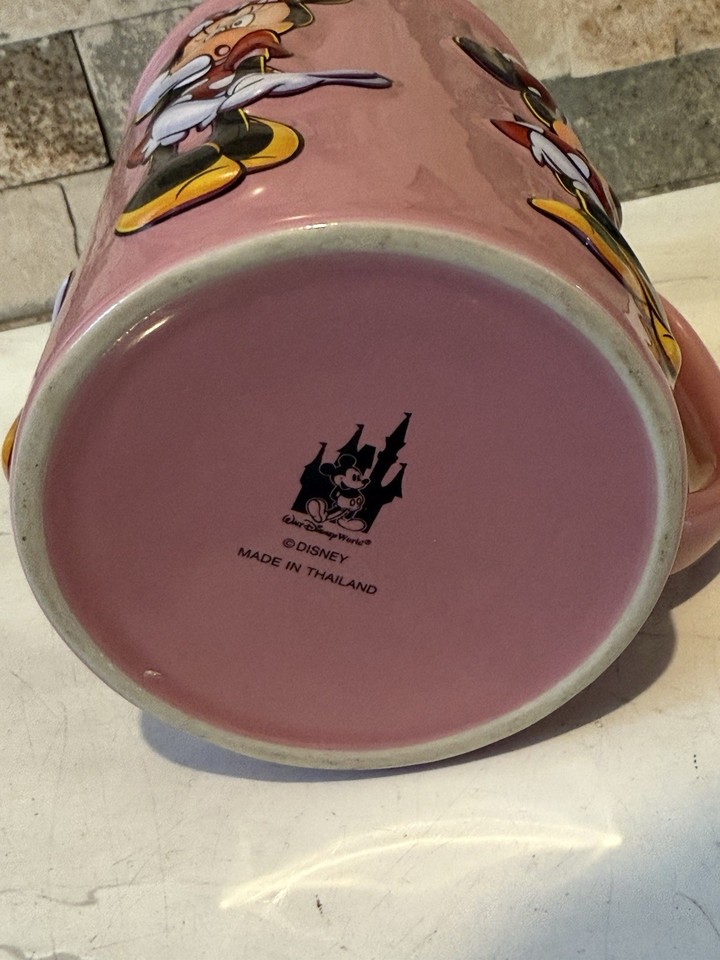 Disney Theme Parks 3D Raised Art Mug - Minnie Mouse Disney World Pink ...