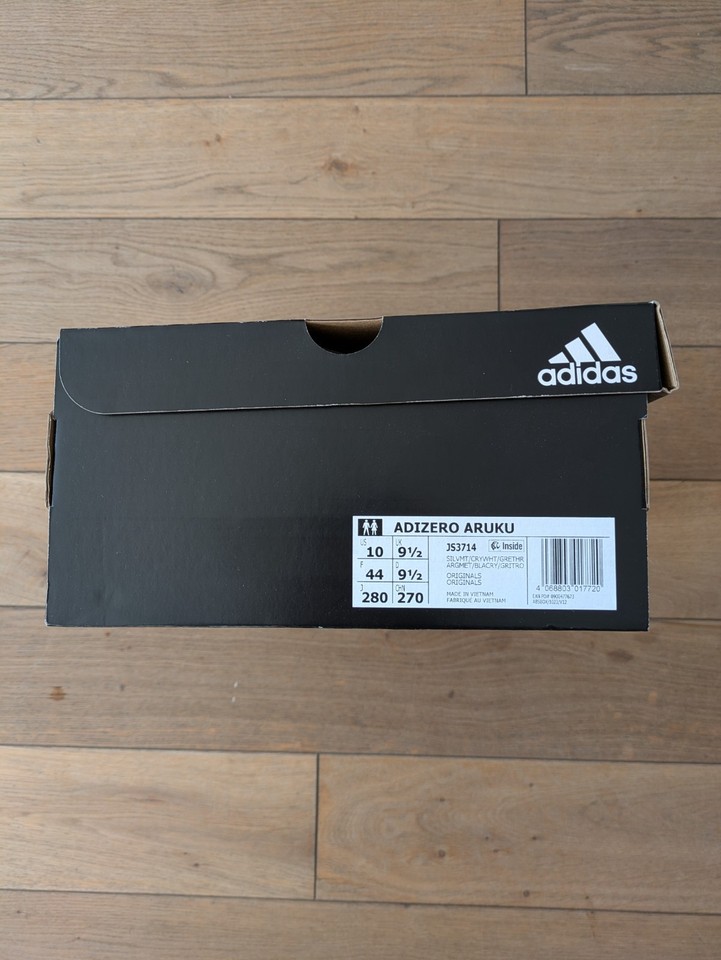 NEW Adidas Adizero Aruku White Silver Metallic UK 9.5 Full Box with ...