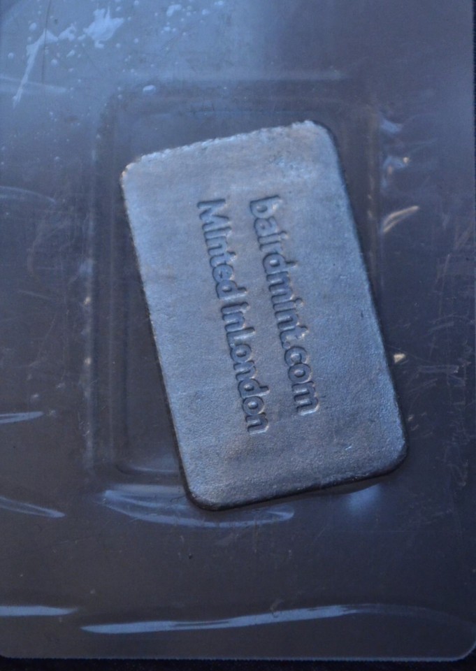 RHODIUM 1/10 TH OZ. BAIRD MINT RHODIUM SEALED IN ASSAY CARD .999 FINE ...