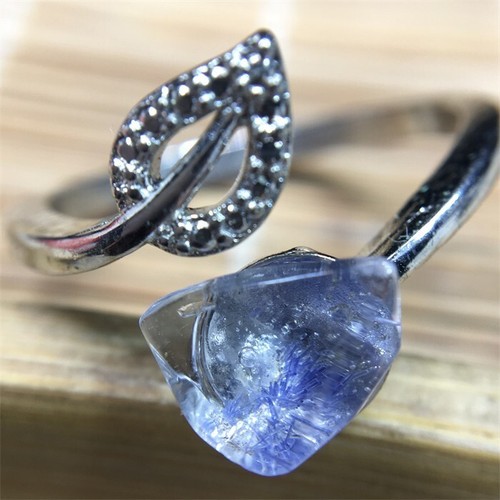 11.3Ct 100%Natural Blue Rare Dumortierite Quartz Rutilated Adjustable ...