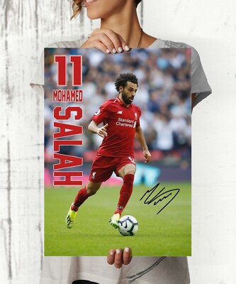 Mohamed Salah Liverpool FC 2019 Autographed Poster Print. A3 A2 A1 ...