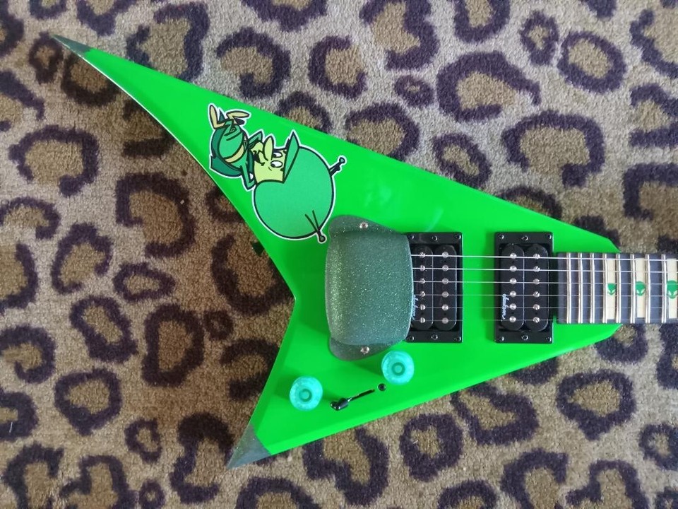 Jackson electric guitar Minion RR Flying V Neon Green Custom | eBay