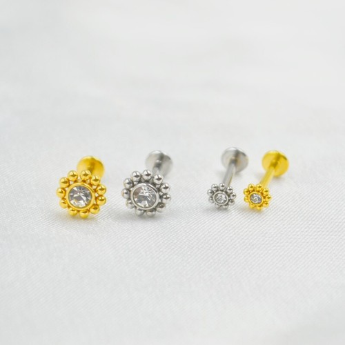 50PCS Shine Gems Labret Lip Chin Ring Monroe Ear Helix Tragus Bars 16g ...