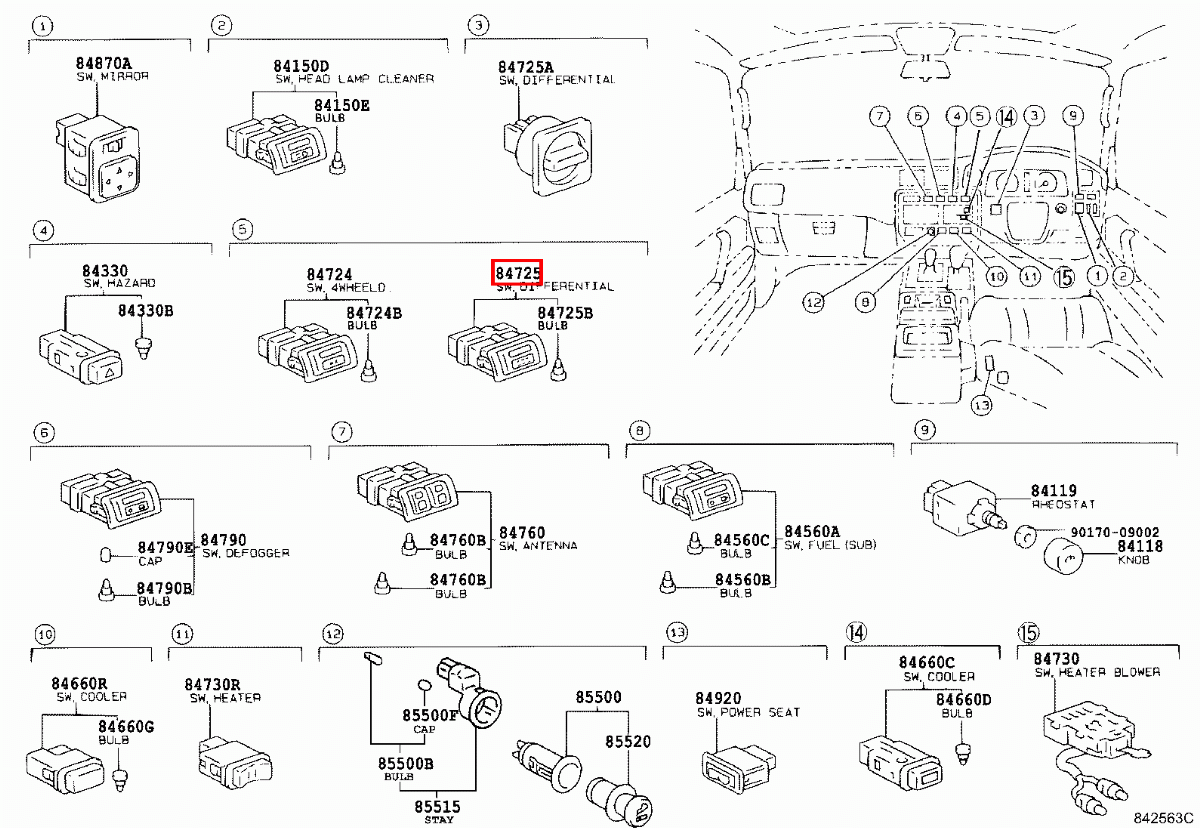 Genuine Toyota LandCruiser 80 Series HZJ HDJ FZJ FJ Centre Diff Lock ...