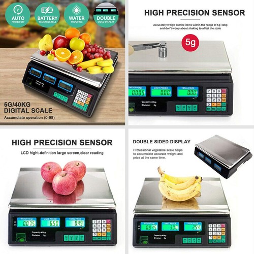 Electronic Shop Commercial Digital Scale Retail Fruit Vegetable 40kg ...