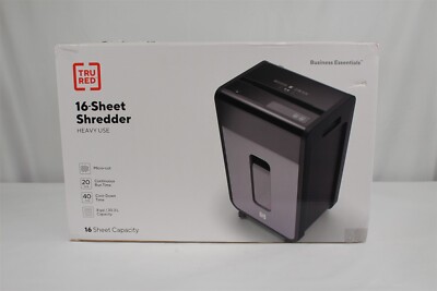 Sealed New Tru Red 16-Sheet Micro-Cut Heavy Use Commercial Shredder TR ...