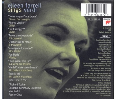 EILEEN FARRELL MASTERWORKS HERITAGE: EILEEN FARRELL NEW CD 74646235829 ...