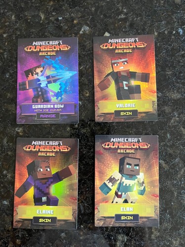 Minecraft Dungeons Arcade Game Cards Lot of 4 Elan Elaine Valorie ...
