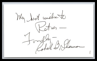 Robert B. Sherman - Songwriter - 3x5 Card - Signed | Autograph (c) | eBay