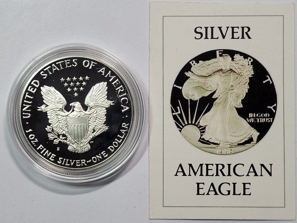 1986-S $1 Proof Gem First-Year American Silver Eagle US Mint Box & COA ...