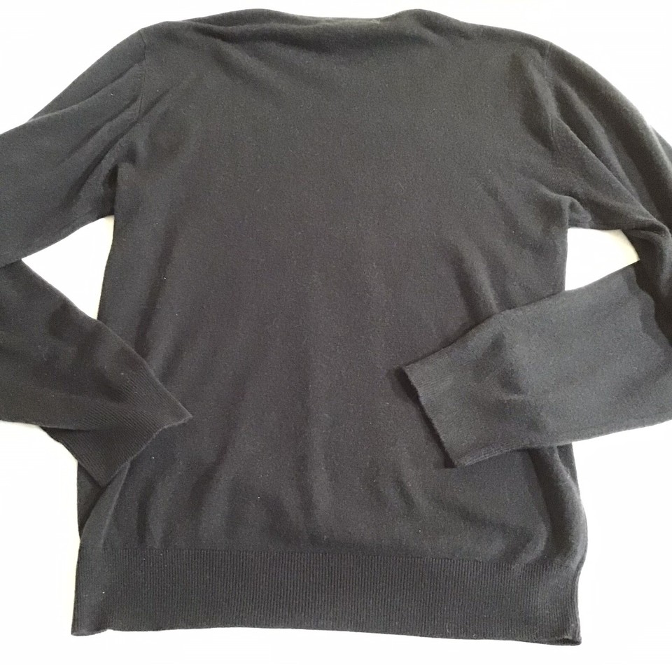 Chereskin Sweater Mens Sz L Black V-Neck Lightweight Long Sleeve ...