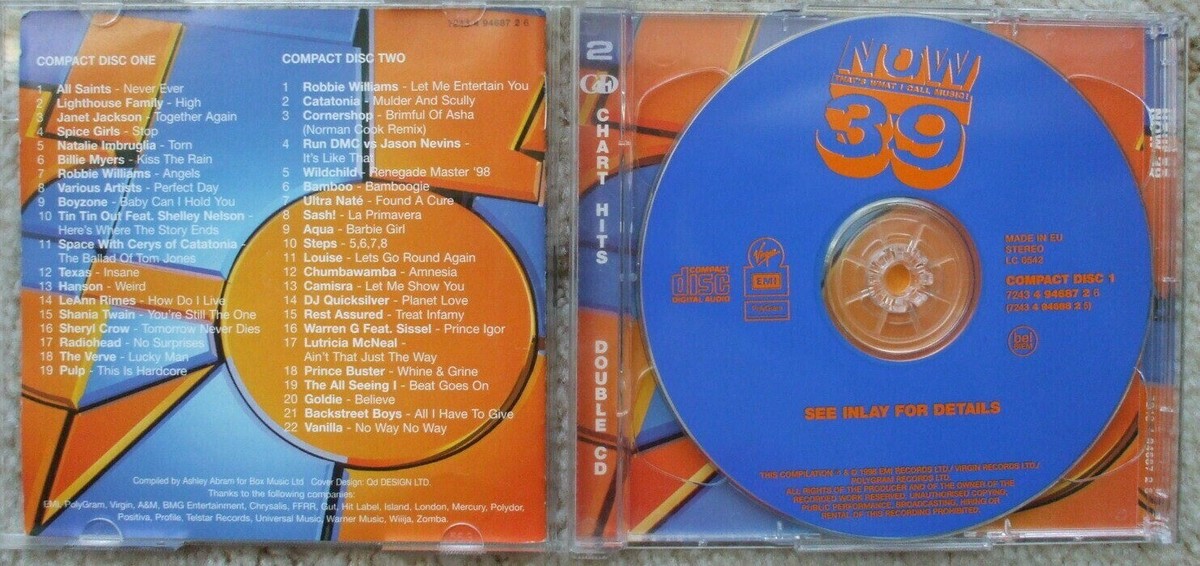 Now 39 Songs Now That's What I Call Music! 39 By Various Artists (CD,