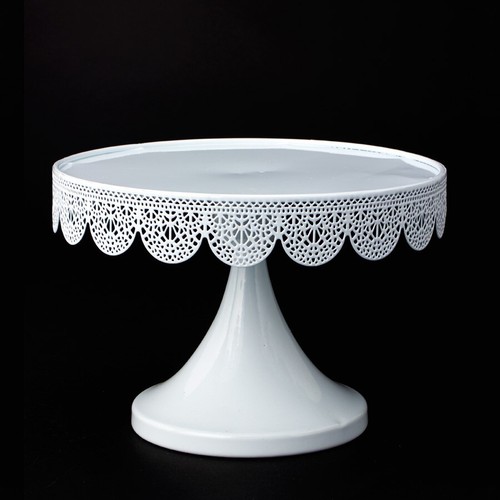 9 Inch Metal Eyelet Cake Stand Round Cupcake Stands Metal Dessert ...